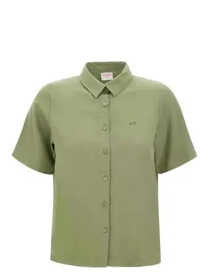 SUN 68 Short-sleeve Button-up Shirt - Green