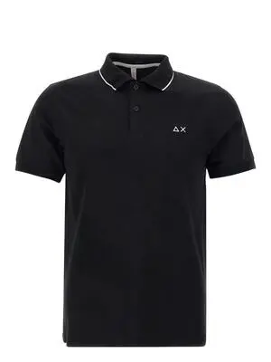 SUN 68 Cotton Polo Shirt - Black
