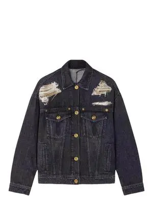 Versace Distressed Denim Jacket - Blue