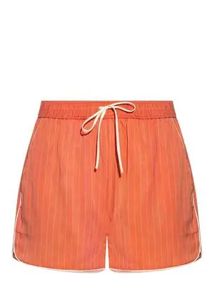 Munthe Pinstripe Drawstring Shorts - Orange