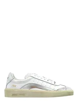 Dsquared2 Rider Metallic Leather Low-top Sneakers - White