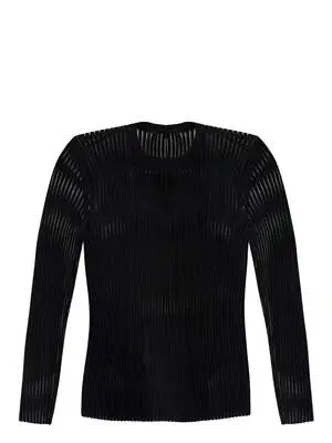 Helmut Lang Ribbed Long-sleeve Top - Black