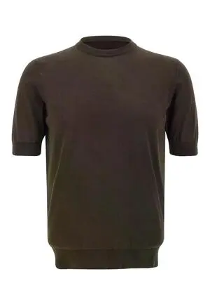 FILIPPO DE LAURENTIIS Short-sleeve Mock-neck T-shirt - Brown