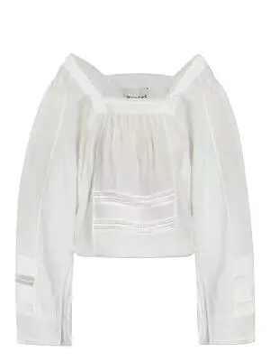 Munthe Square Neck Pleated Blouse - White
