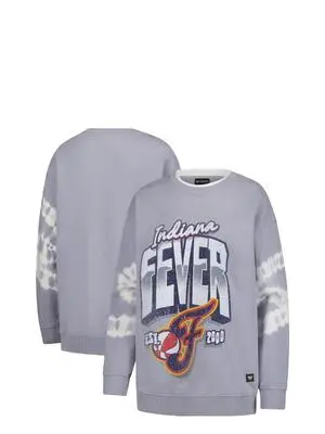 THE WILD COLLECTIVE Indiana Fever Double Collar Fleece Pullover Sweatshirt - Gray