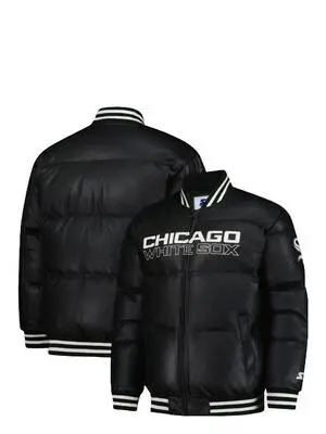 STARTER Chicago White Sox Full-zip Leather Jacket - Black