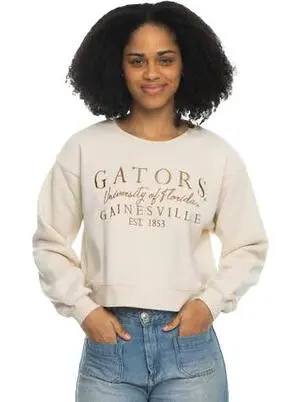 ZOOZATZ Florida Gators Cropped Crewneck Sweatshirt - Tan