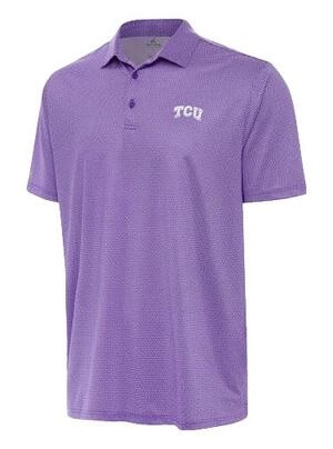 ANTIGUA Purple/ Tcu Horned Frogs Rings Polo - White