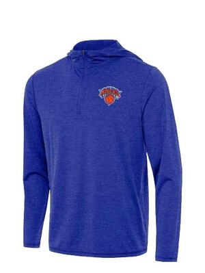 ANTIGUA New York Knicks Tidy Quarter-zip Hoodie - Heather Royal