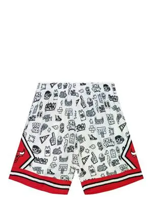 Mitchell & Ness X Nba Chicago Bulls 1997 Doodle Swingman Shorts - White