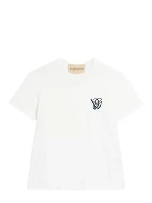 Valentino Garavani Logo-embroidered Crew-neck T-shirt - White