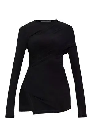 Helmut Lang Asymmetric Blouse - Black