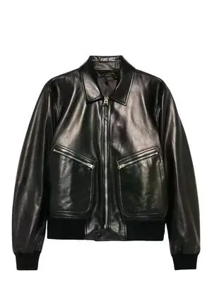 TOM FORD Leather Bomber Jacket - Black