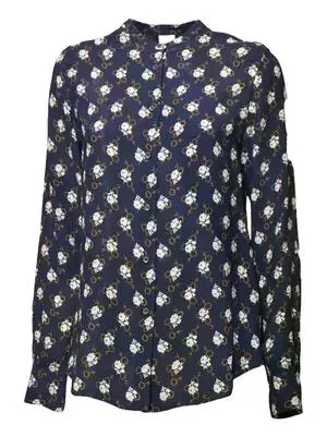 Aspesi Floral-print Button-up Shirt - Blue