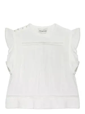 Munthe Ruffled Short-sleeve Blouse - White