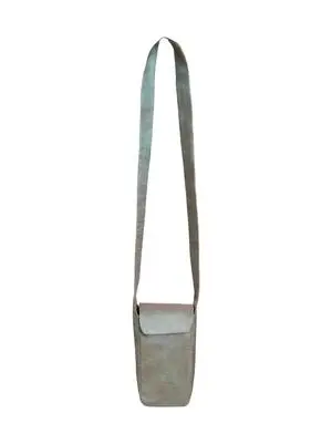 COA NYC Metallic Leather Crossbody Bag - Grey