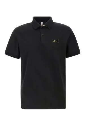 SUN 68 Logo-embroidered Polo Shirt - Black