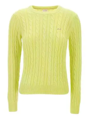 SUN 68 Cable-Knit Jumper Yellow