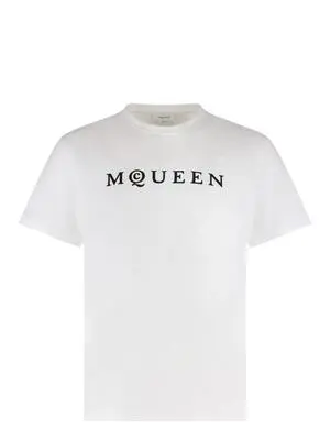 Alexander McQueen Flocked-logo T-shirt - White