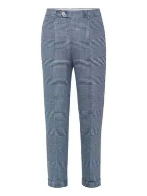 Brunello Cucinelli Houndstooth Trousers - Blue