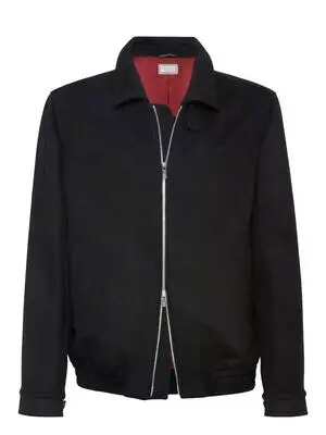 Brunello Cucinelli Wool Bomber Jacket - Black