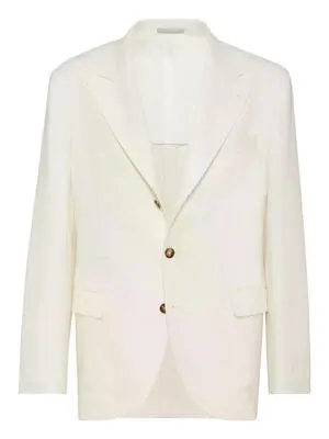 Brunello Cucinelli Wool-cashmere Blazer - White