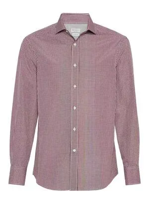 Brunello Cucinelli Gingham-pattern Shirt - Red