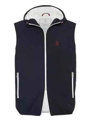 Brunello Cucinelli Zip-up Hooded Gilet - Blue