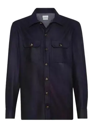 Brunello Cucinelli Double-pocket Button-down Shirt - Blue