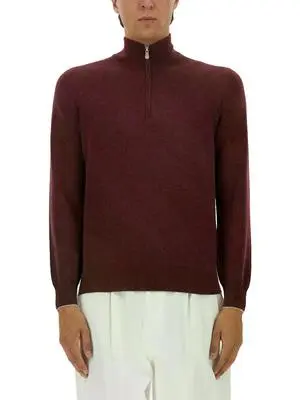 Brunello Cucinelli Zip-up Sweater - Red