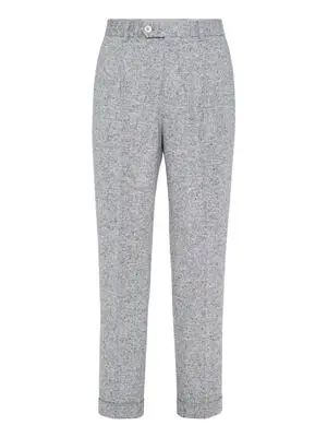 Brunello Cucinelli Sharkskin Trousers Grey