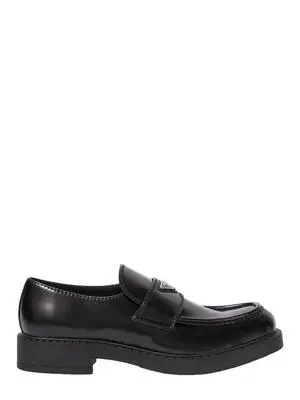 Prada Chocolate Leather Loafers - Black