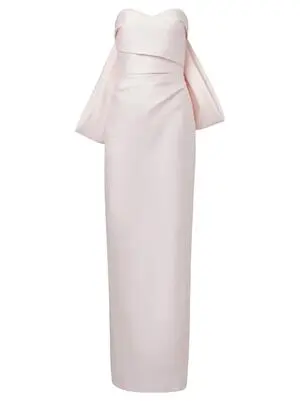 Monique Lhuillier Bow-detail Satin Gown - Pink