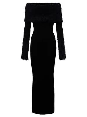 Jean Paul Gaultier Ribbed Knit Maxi Dress - Black