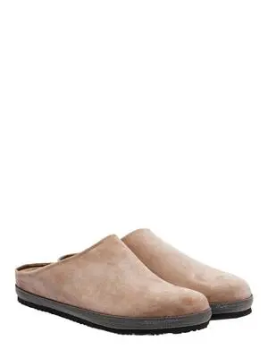 Brunello Cucinelli Monili Suede Clogs - Beige