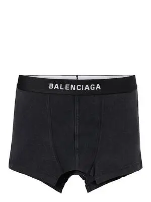 Balenciaga Logo Cotton-blend Jersey Miniskirt - Black