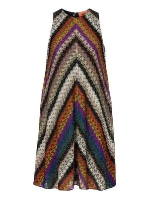 Missoni Zigzag Knitted Lamé Minidress - Multicoloured