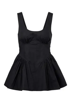 Proenza Schouler Cotton-blend Poplin Top - Black