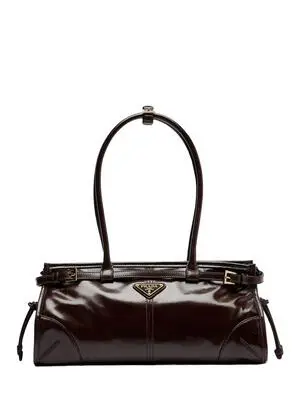 Prada Medium Leather Shoulder Bag - Brown