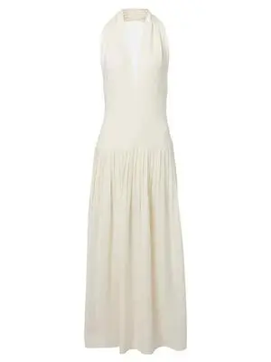 Proenza Schouler Tala Halterneck Georgette Maxi Dress - White