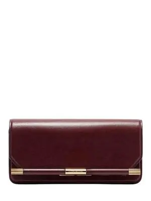 Victoria Beckham 202 Mini Leather Clutch - Burgundy