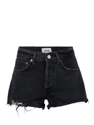 AGOLDE Parker Vintage Distressed Denim Shorts - Black
