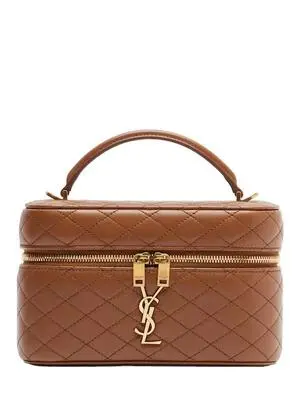 Saint Laurent Gaby Leather Vanity Bag - Brown