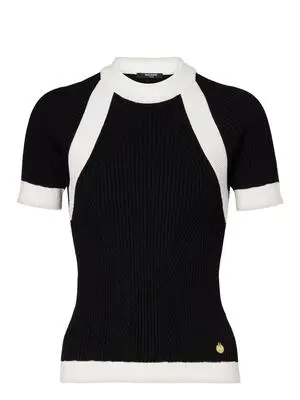 Balmain Ribbed-knit Top - Black