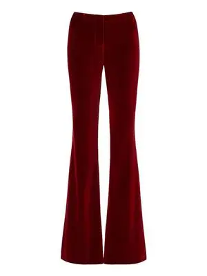 Etro Cotton Velvet Flare Trousers Red