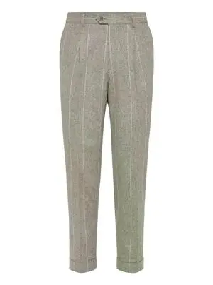 Brunello Cucinelli Striped Trousers - Neutrals