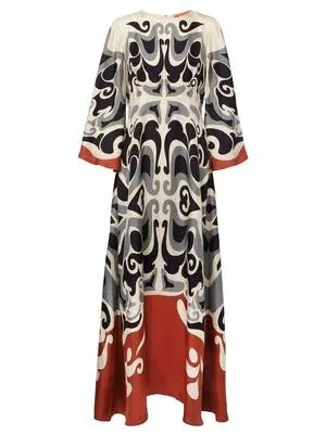 La DoubleJ Phoenix Placée Silk Twill Maxi Dress - Multicoloured