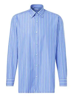 Charvet Striped Cotton Poplin Shirt - Blue