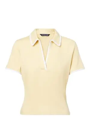 Veronica Beard Kearney Cotton-blend Polo Shirt - Yellow