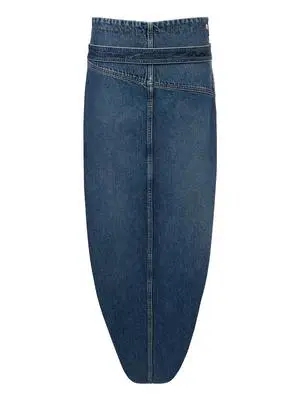 JEAN PAUL GAULTIER Denim Asymmetric Midi Skirt - Blue
